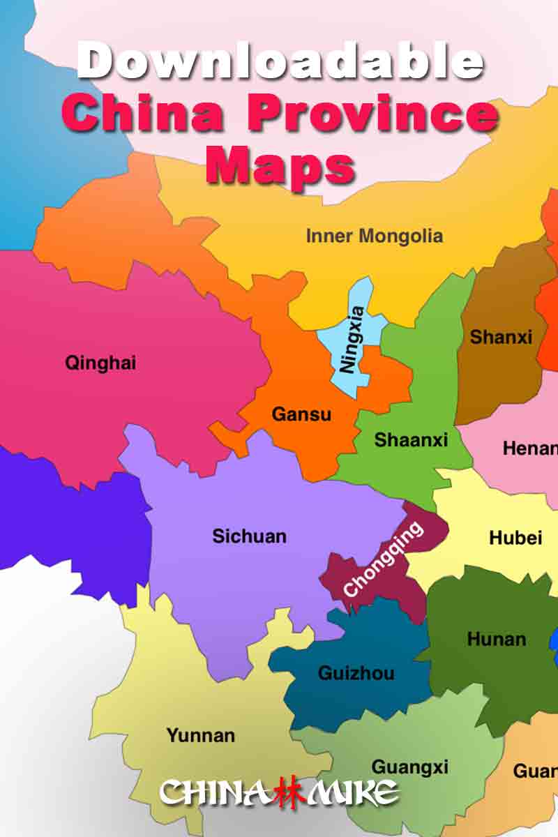 China Provinces Map (including Blank China Provinces Map) - China Mike